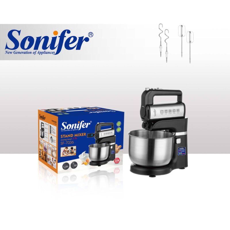 Sonifer SF-7036 Home Appliances Mixer Stand 3.5L SS201 Bowl Egg Beater ...
